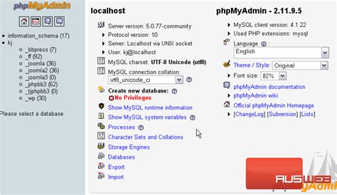 Export Your Joomla Database Using Phpmyadmin Web24