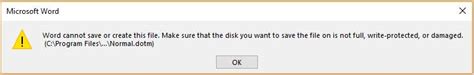 How To Fix Normaldotm Error Word Cannot Save Or Create This File