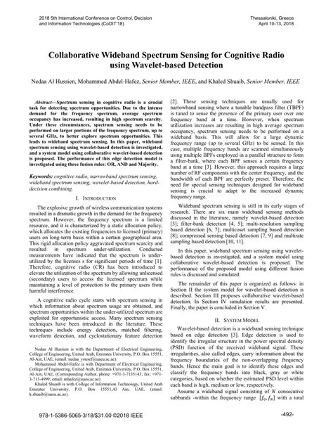 Pdf Collaborative Wideband Spectrum Sensing For Cognitive Radio Using