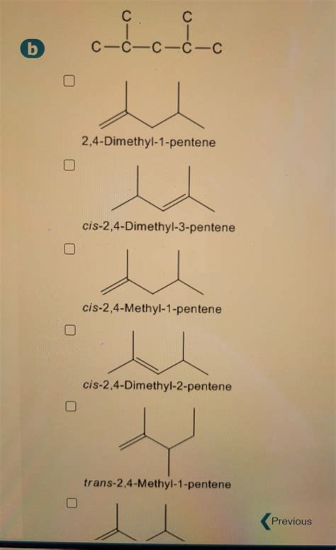 Solved Choose Correct Names And Structural Formulas For