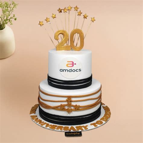 2 Tier Corporate Work Anniversary Cake Gurgaon And Delhi Ncr Cakofy