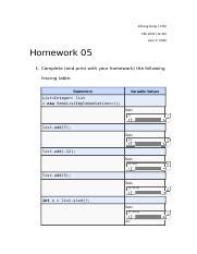 HW5 Docx Jichang Geng 118 CSE 2231 12 40 June 9 2020 Homework 05 1 Complete And Print With