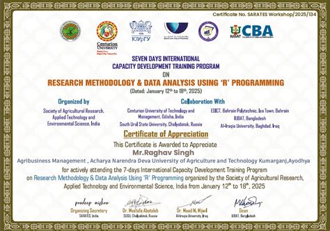 Agribusiness Researchmethodology Datascience Rprogramming Globallearning Sarates Raghav