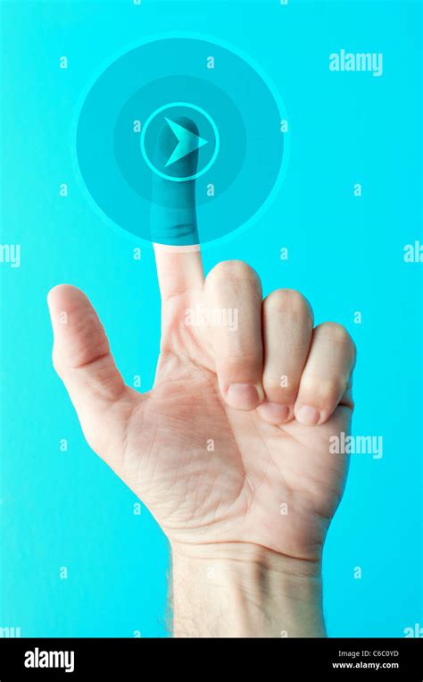 Finger Man Pressing Start Button High Resolution Stock Photography And Images Alamy
