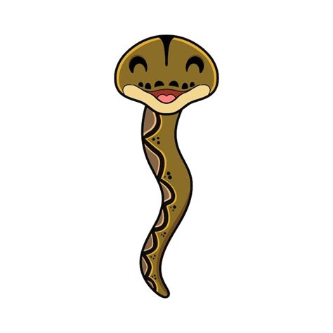 Premium Vector Cute Happy Reticulatus Python Cartoon