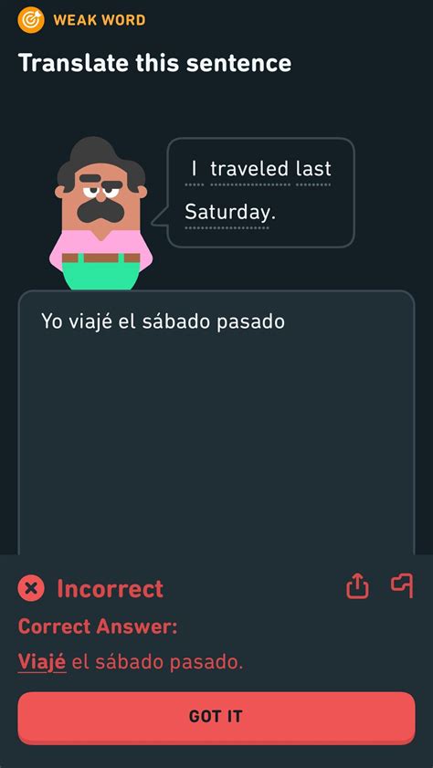 [spanish] please explain why is this incorrect r duolingo