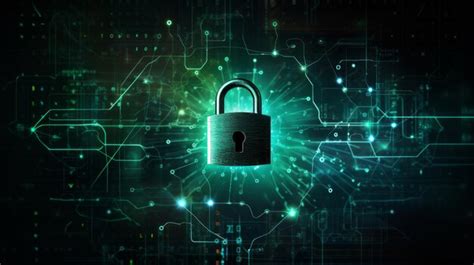 Premium Photo Lock Digital Background Cyber Security Symbol Neural