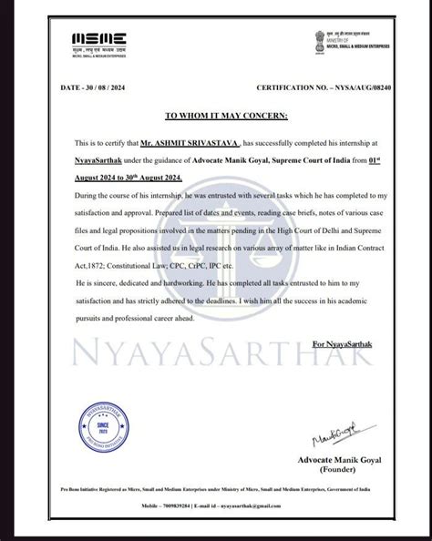 Ashmit Srivastava On Linkedin Internship Legalinternship Nyaysarthak Legalresearch