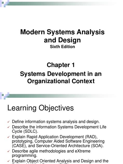 Modern Systems Analysis And Design Pdf Software Development Process Software Development