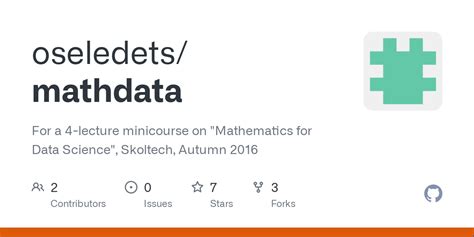 Github Oseledets Mathdata For A Lecture Minicourse On Mathematics For Data Science