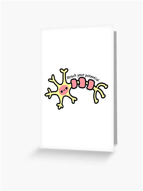 Reach Your Potential Cute Neuron Psychology Design Greeting Card