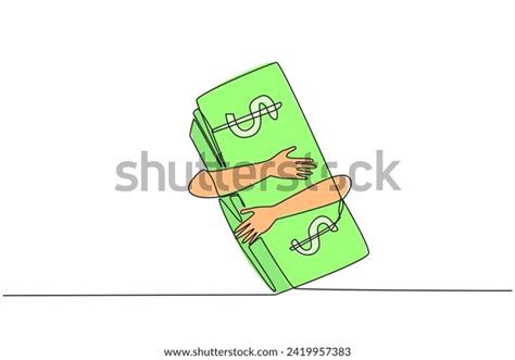 Single Continuous Line Drawing Hands Hugging Stock Vector Royalty Free