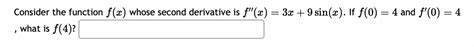 Solved Consider The Function Fx ﻿whose Second Derivative