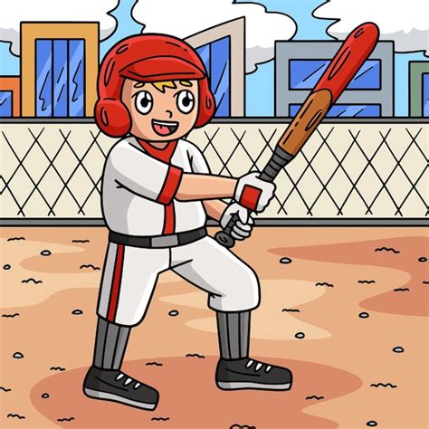 Premium Vector Boy Playing Baseball Colored Cartoon Illustration