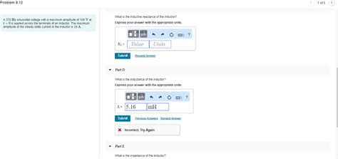 Solved Problem What Is The Inductive Reactance Of The Chegg