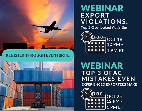 Catch Our October Webinars Exports OFAC And More