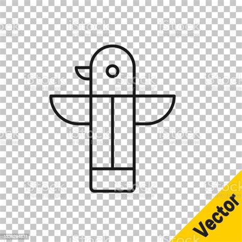 투명 한 배경에 격리 된 블랙 라인 캐나다 토템 폴 아이콘 벡터 0명에 대한 스톡 벡터 아트 및 기타 이미지 0명 검은색 고대의 Istock