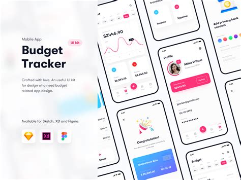 Budget Tracker Financial App Ui Kit Sketch Xd Figma By Shojol Islam