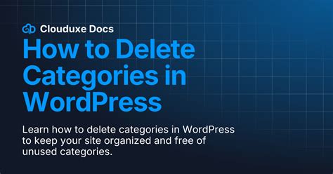 how to delete categories in wordpress clouduxe docs