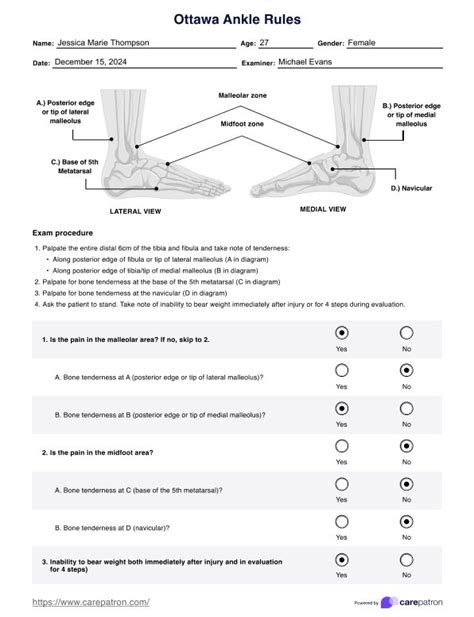 Ottawa Ankle Rules And Example Free Pdf Download