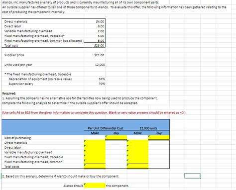 Solved Use Excels Cell References And Basic Functions To