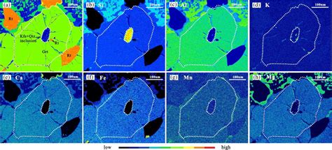 Eds X Ray Compositional Maps Of The Host Garnet From The Layered