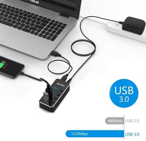 RSHTECH RSH Powered USB Ports Hub USB Ports Hub Expander