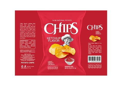 Premium Vector Creative Potato Chips Packaging And Label Collection