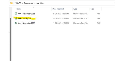 how to contain filename of 1st day of month and year from folder
