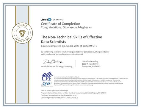 Oluwaseun Adegbesan On Linkedin Certificate Of Completion