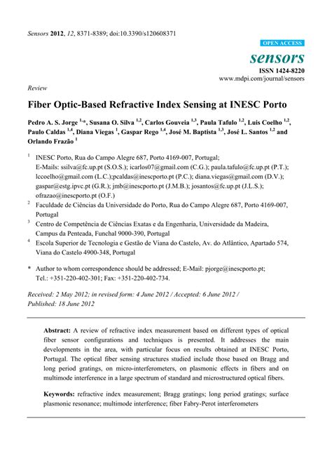 pdf fiber optic based refractive index sensing at inesc porto