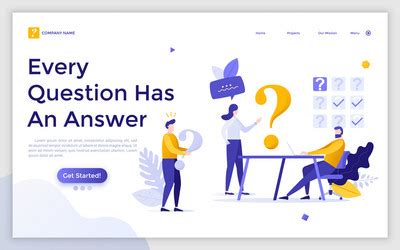 Faq website landing page design template Vector Image