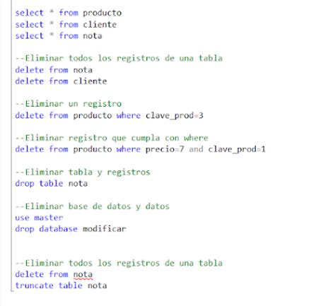ELIMINAR CON DELETE DROP Y TRUNCATE VIDEO