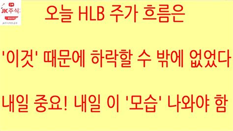 Hlb차트분석 연속적인 상승 이후 하루 쉬어가는 조정 하락 모습 하락했지만 지지선 하나도 이탈되지 않음 내일 정말 중요