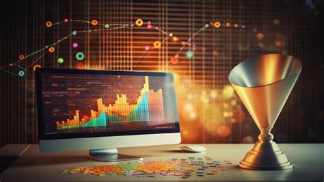Finance Stock Market Graph On Computer Screen 3d Rendering Stock