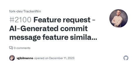 Feature Request Ai Generated Commit Message Feature Similar To Github