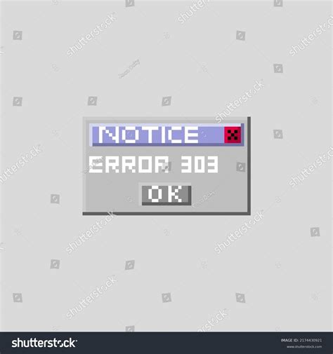 Vektor Stok Pixel Art Vector Notice Error Tanpa Royalti Shutterstock
