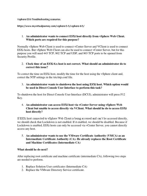Vmware Vsphere Troubleshooting Scenarios Pdf Virtual Machine