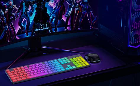 Powzan Wireless Keyboard And Mouse Rechargeable Wireless Keyboard Mouse Combo