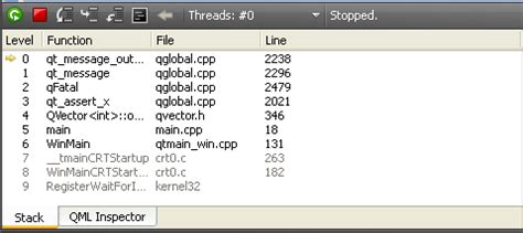 Debugging Error Finding In QT Stack Overflow