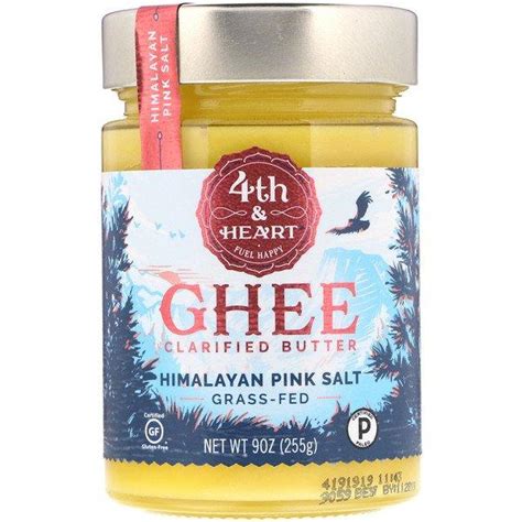 4th And Heart Grass Fed Ghee With Himalayan Pink Salt 9 Oz Clarified