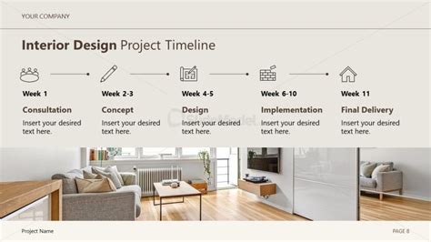 Interior Deisgn Project Timeline Project Proposal Powerpoint Slide