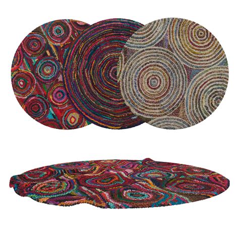 Round Rug Set 252 3d Model Cgtrader