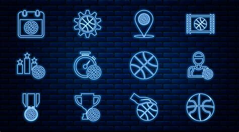 라인 농구 공 선수 농구 위치 스톱워치 스포츠 우승자 연단 스포츠 달력 및 계획 전략 개념 아이콘을 설정합니다 벡터 경기장에 대한 스톡 벡터 아트 및 기타 이미지 Istock