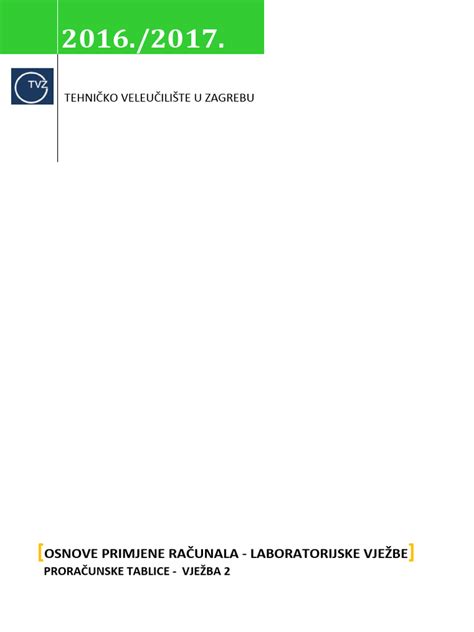Excel 2 Zadaci Pdf