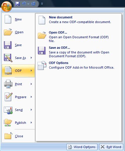 Open Document Format In Ms Office 2007