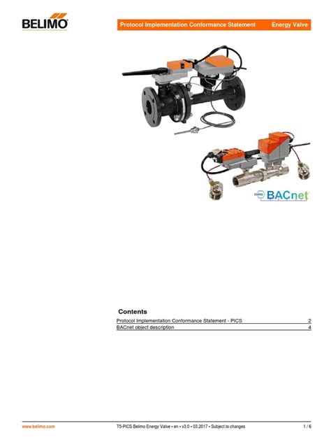 Protocol Implementation Conformance Statement Energy Valve Pdf