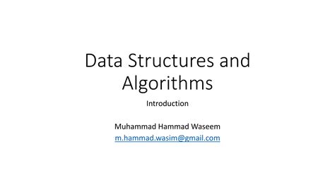 Data Structures Lecture 1 Introduction Ppt