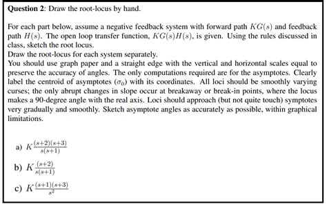 solved for each part below assume a negative feedback