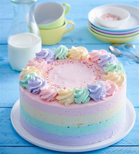 Colorful Vanilla Cake With Sprinkles Pastel Rainbow Cake Ideas